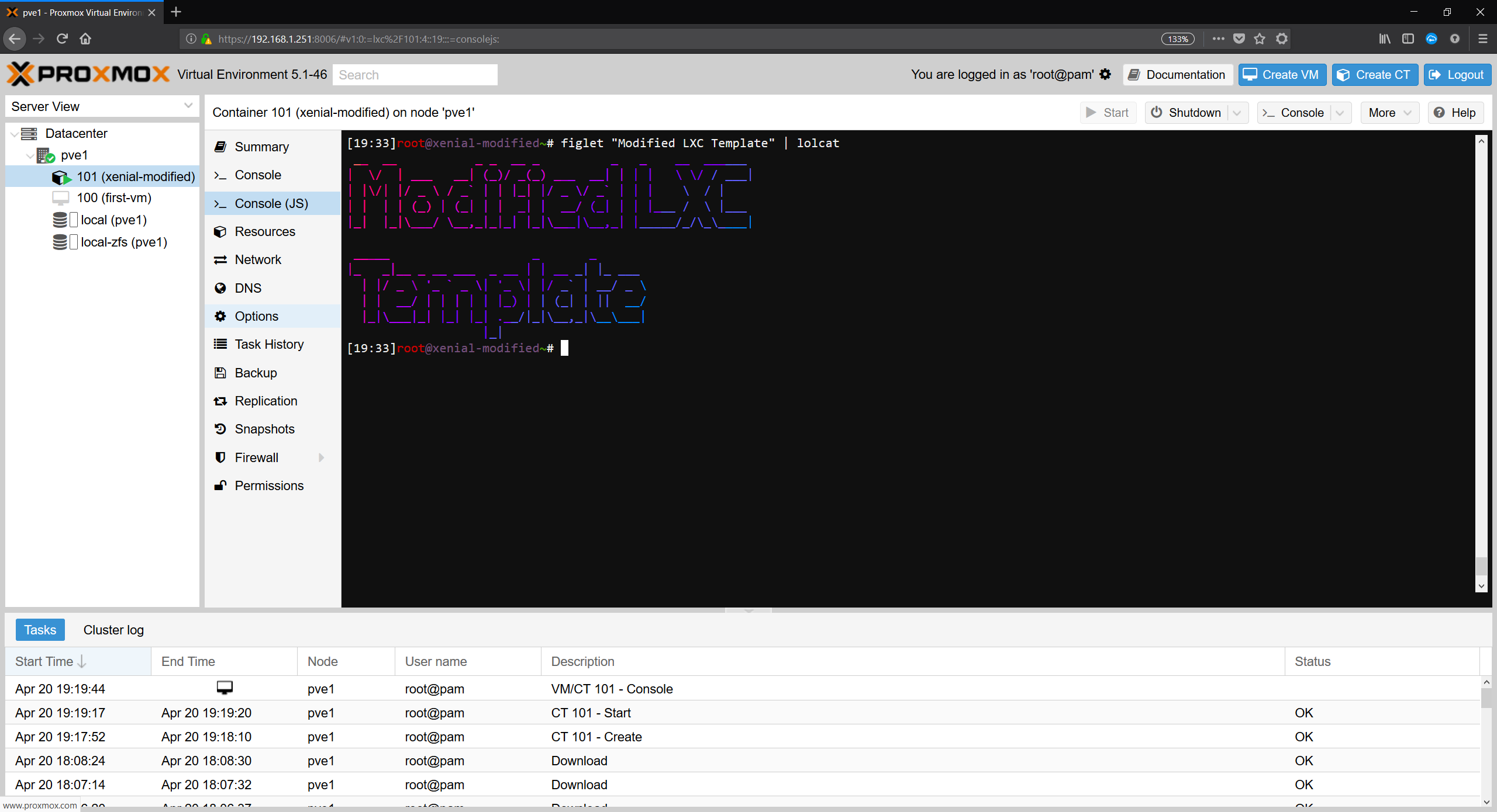 Proxmox Virtual Environment LXC Templates Anpassen